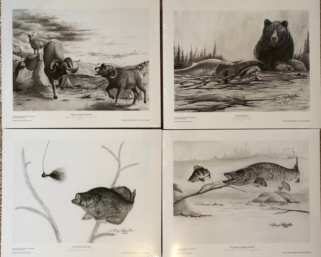 Limited Edition Set of 4 Drawings. - Etsy