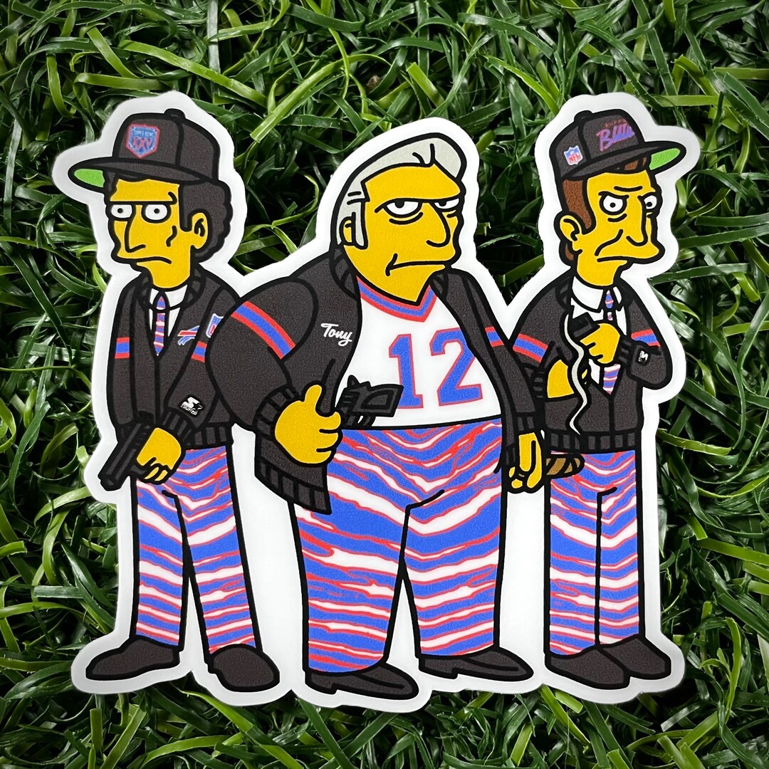 The Simpsons X Buffalo Mafia Die Cut 90’s Sticker, Pro Football ...