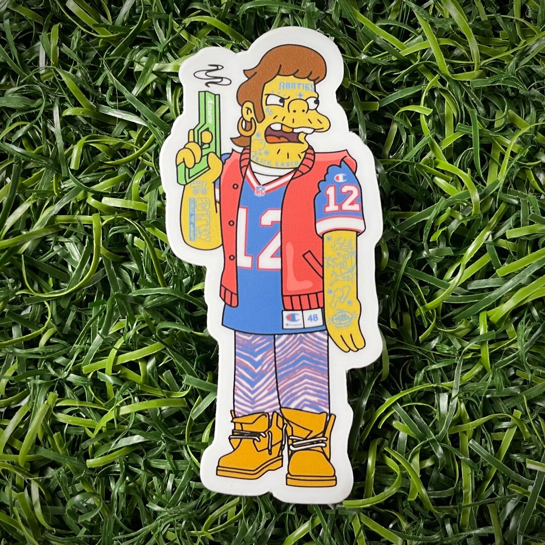 The Simpsons X Buffalo Snake Die Cut 90’s Sticker, Pro Football ...