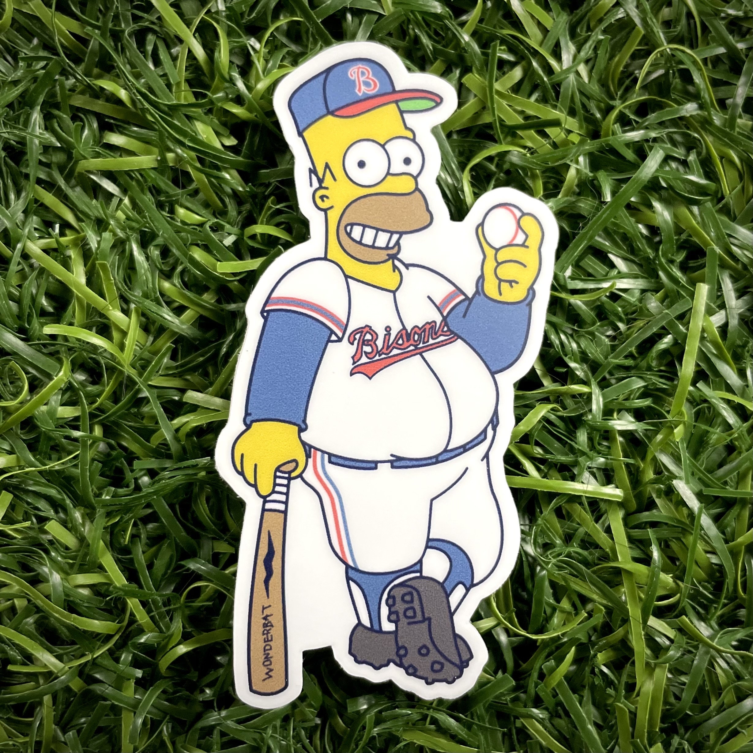 The Simpsons X Buffalo Homer Simpson Die Cut 90s Sticker, Pro Baseball ...