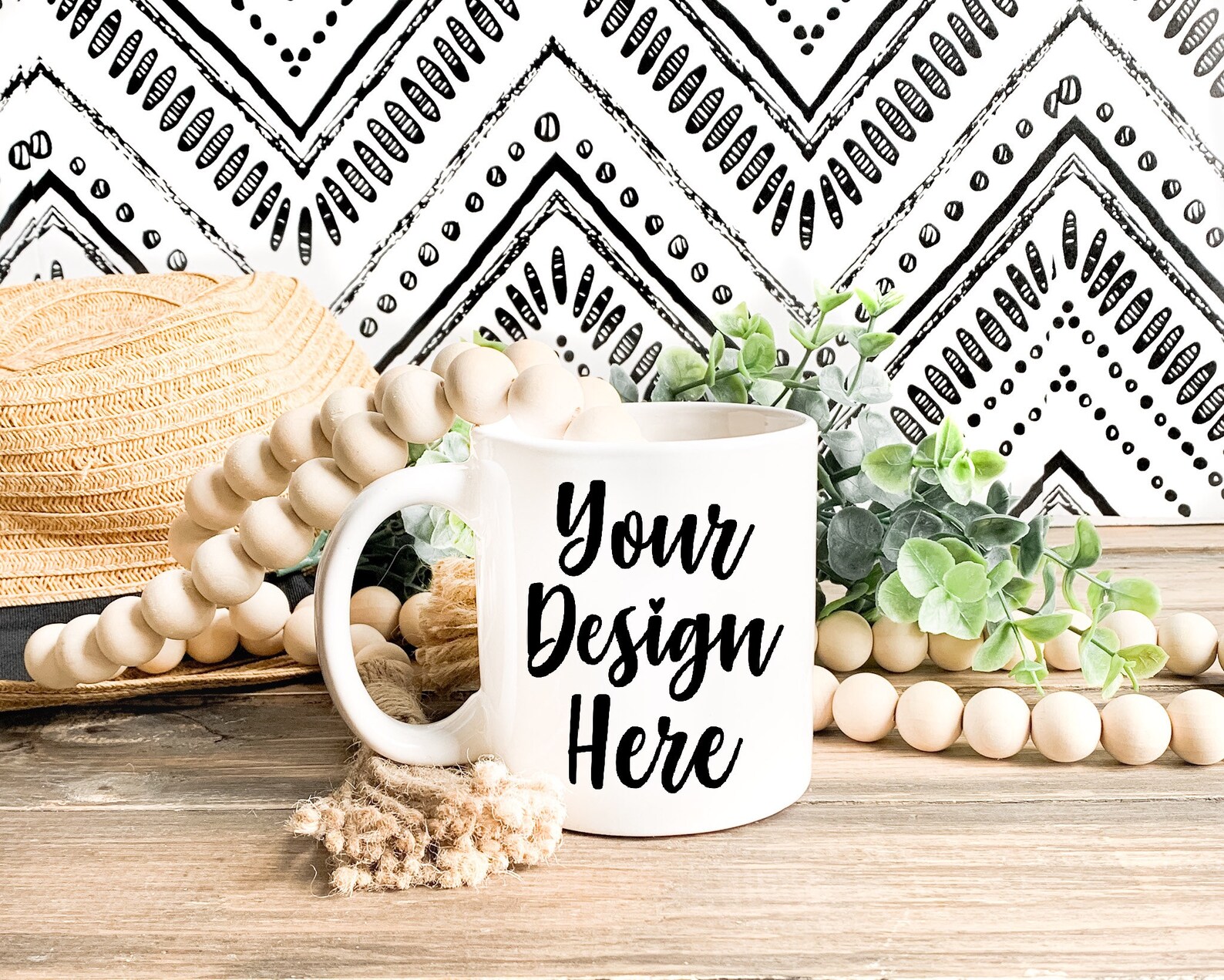 Boho Style Mug Mockup Coffee Mug Stock Photo Coffee Mug Mockup ...