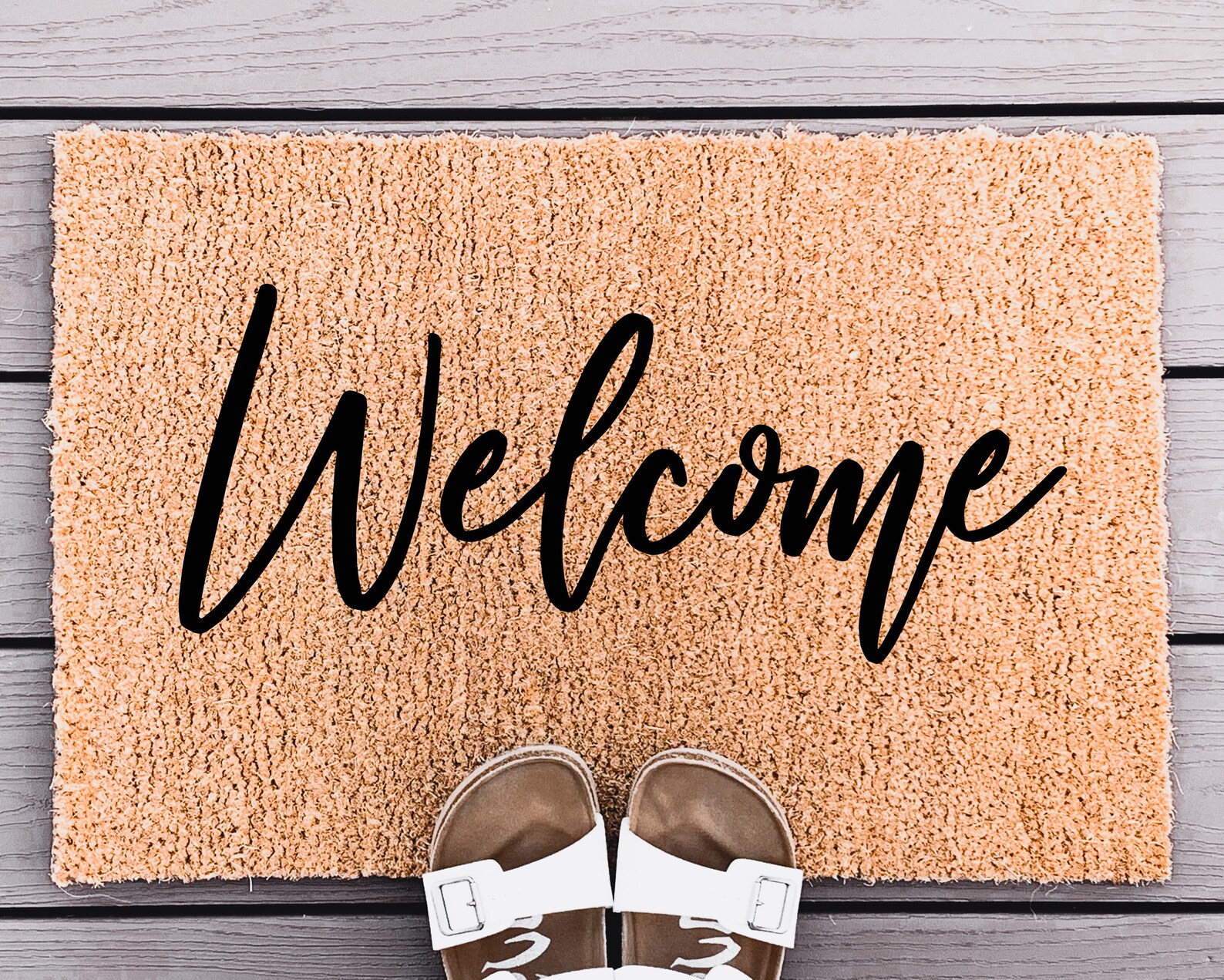 Coir Doormat Mockup | Rustic Doormat Mockup | Doormat Stock Photo ...