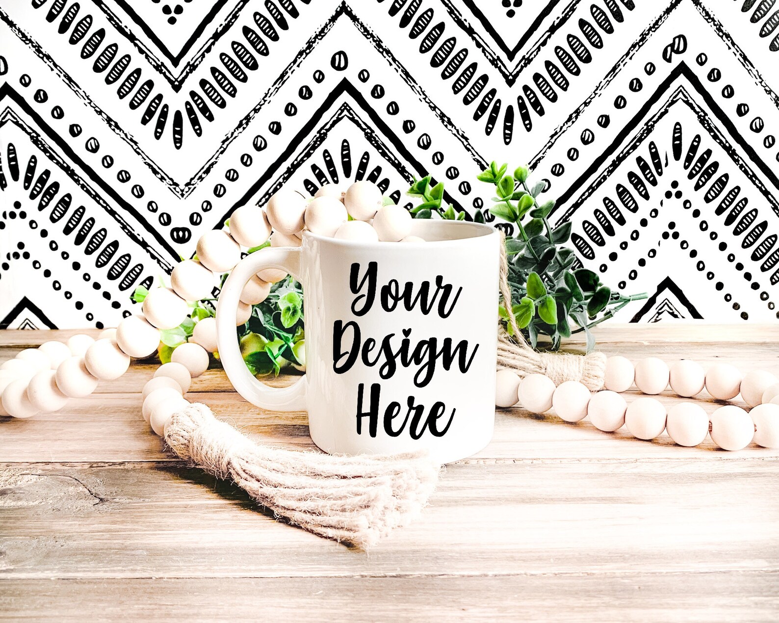 Boho Coffee Mug Mockup | Rustic Farmhouse Style (digital Download) - Etsy