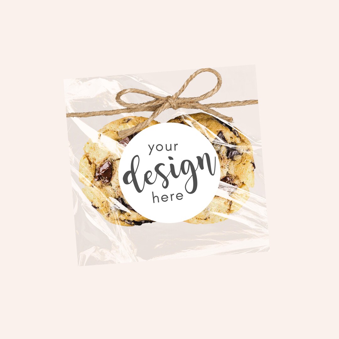 Cookie Mockup | Round Sticker Mockup | Cellophane Cookie Mockup ...