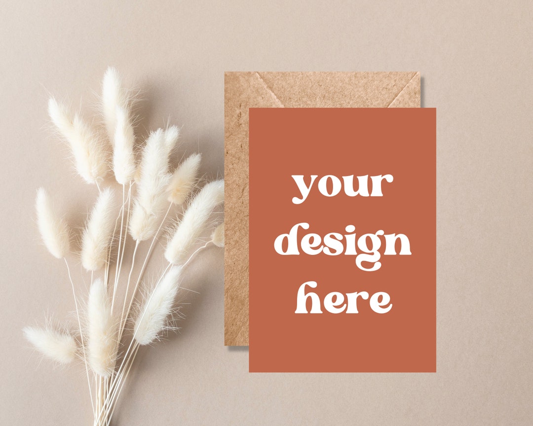 Simple Terracotta Card Mockup | Rust Portrait Card Mockup | 5x7 Card ...