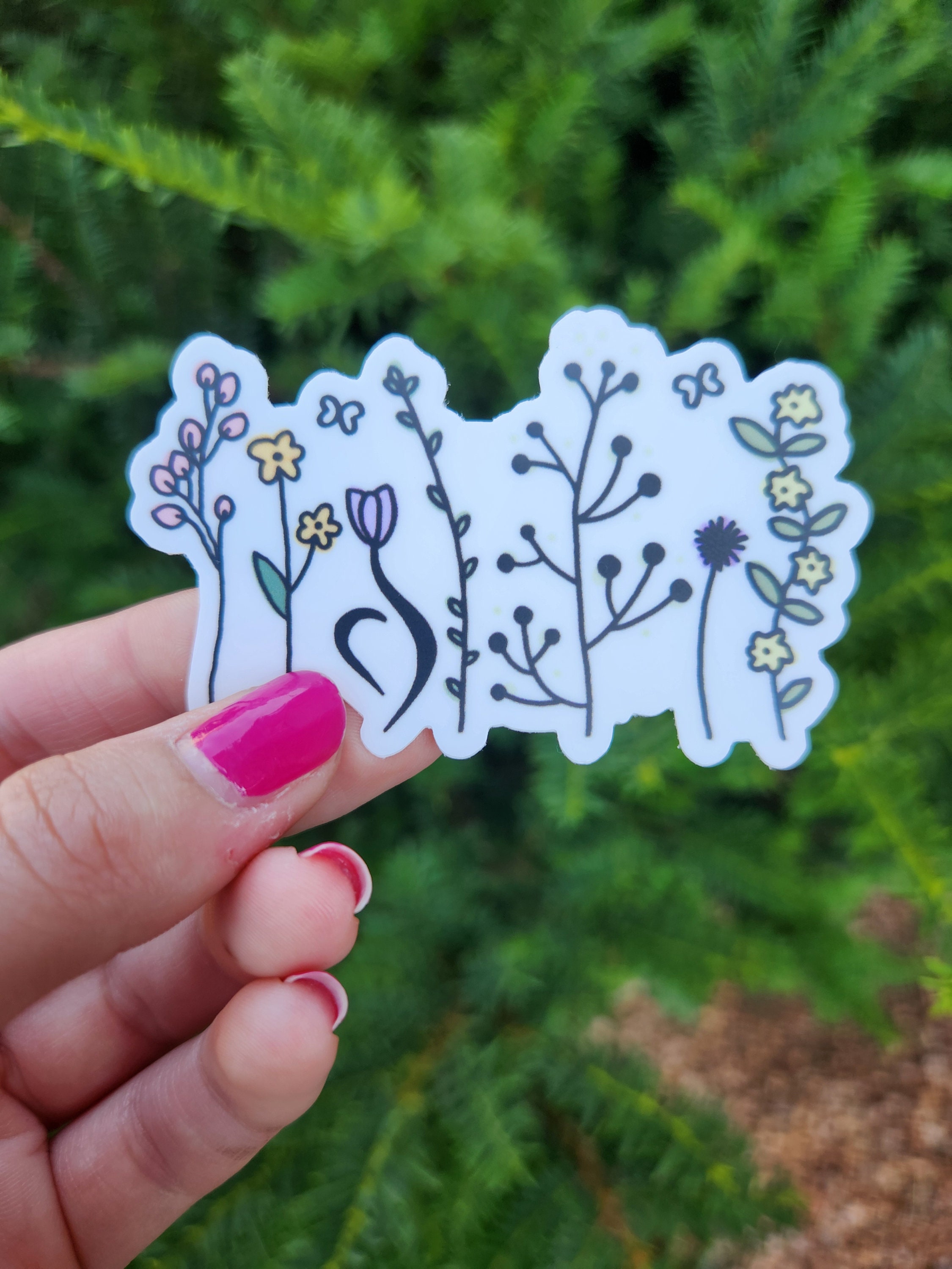 NEDA Symbol Flower Meadow Vinyl Sticker // Laptop Sticker, Water Bottle ...