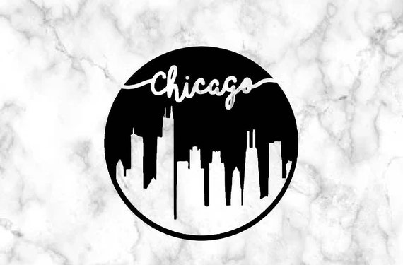 Chicago Skyline Vinyl Decal Sticker // Car Decal Laptop | Etsy