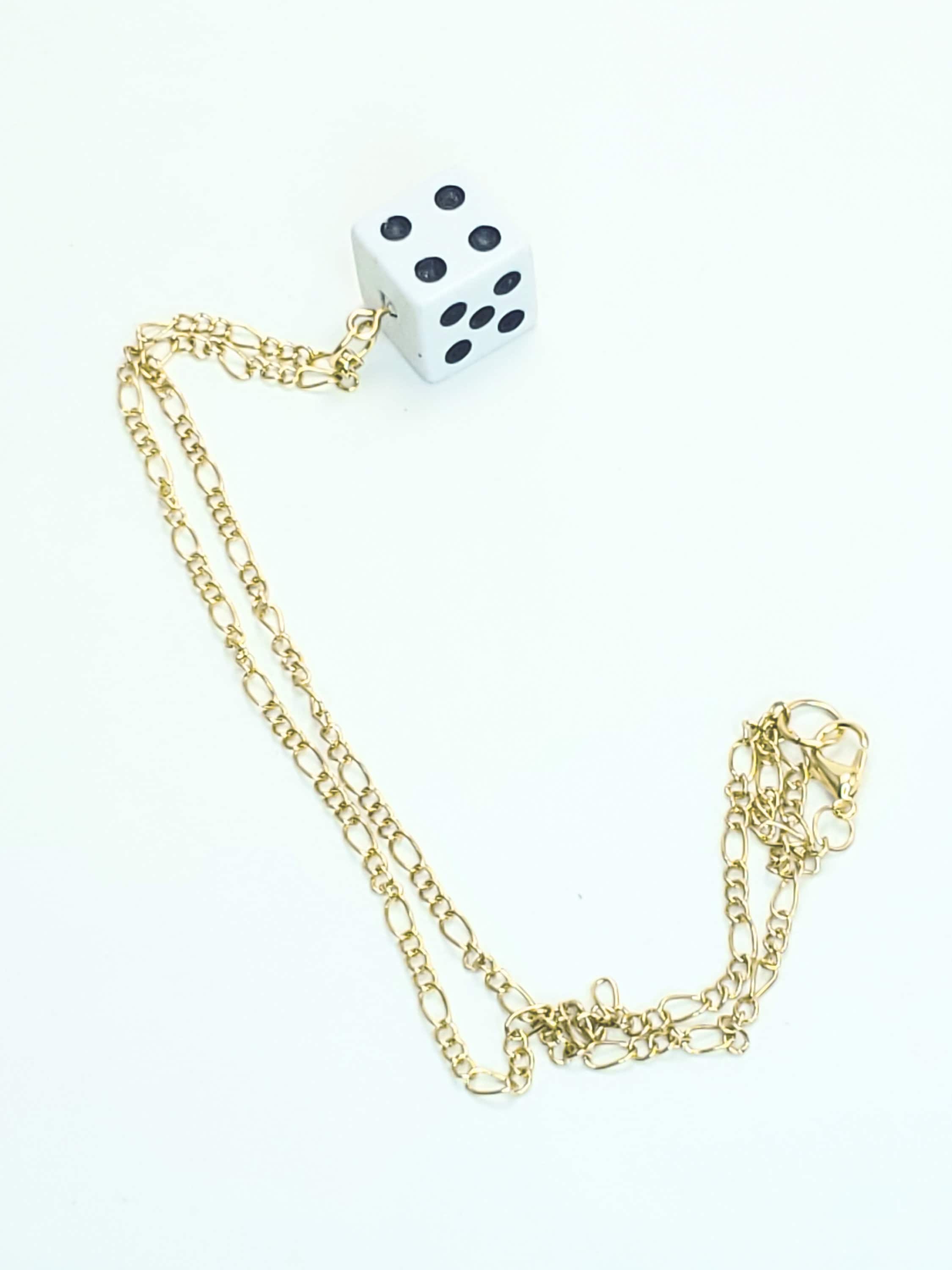 Dice Necklace Basic Die on Gold Chain Necklace// Dnd // D&D | Etsy