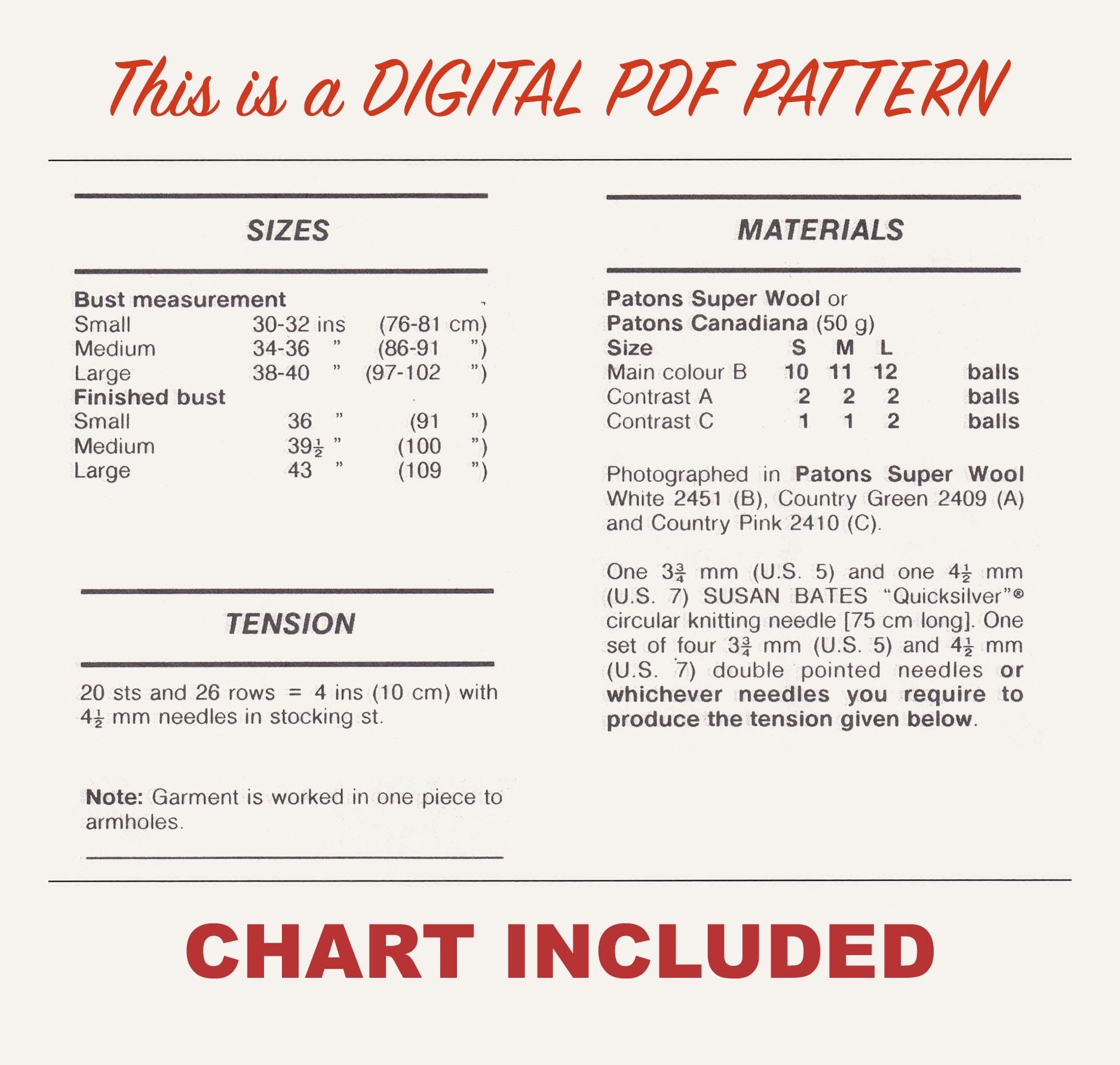 Rose Round Yoke Sweater | Knitting Pattern PDF - Etsy