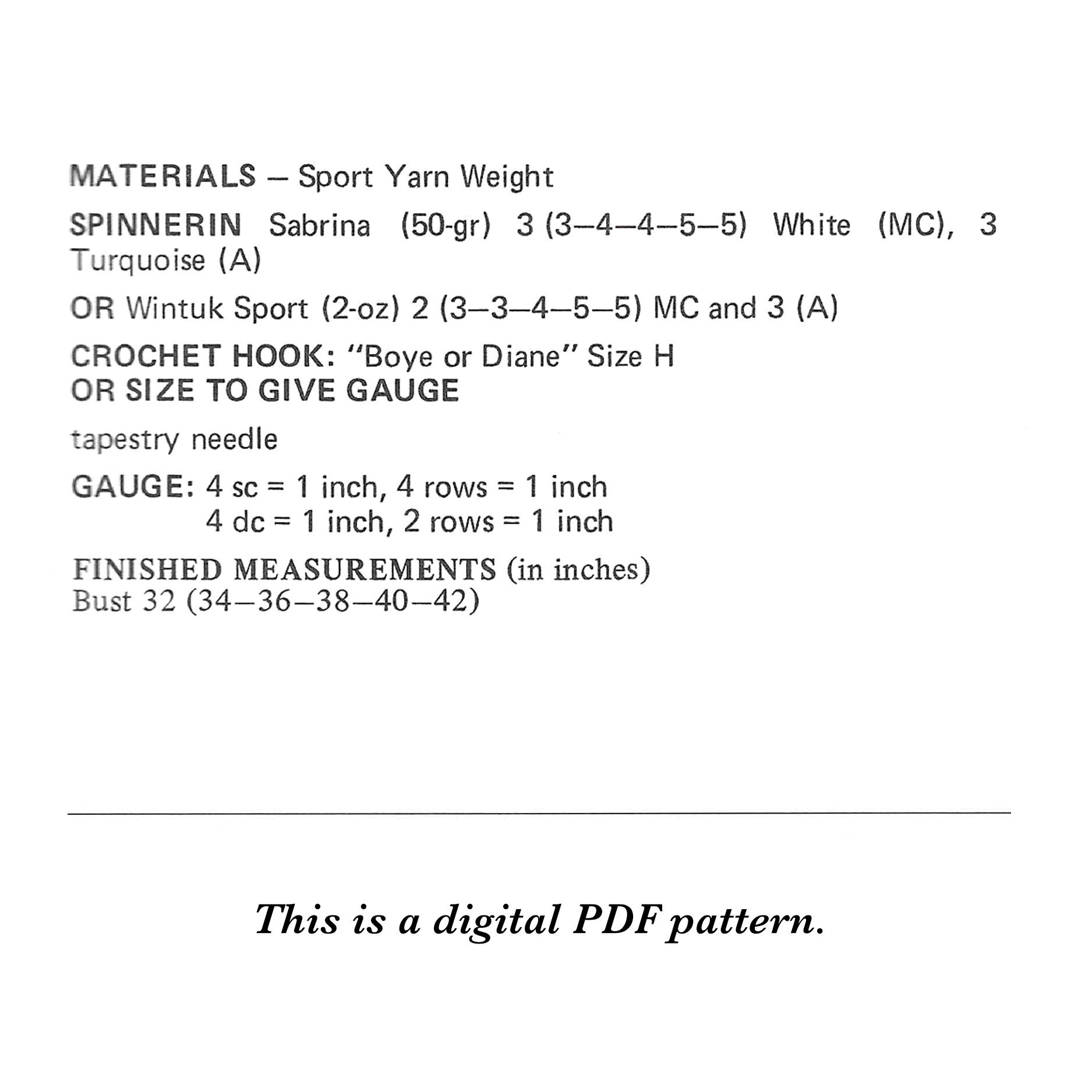 Checkerboard Crochet Shell PDF Pattern • vest Cami Top: 1960s ...