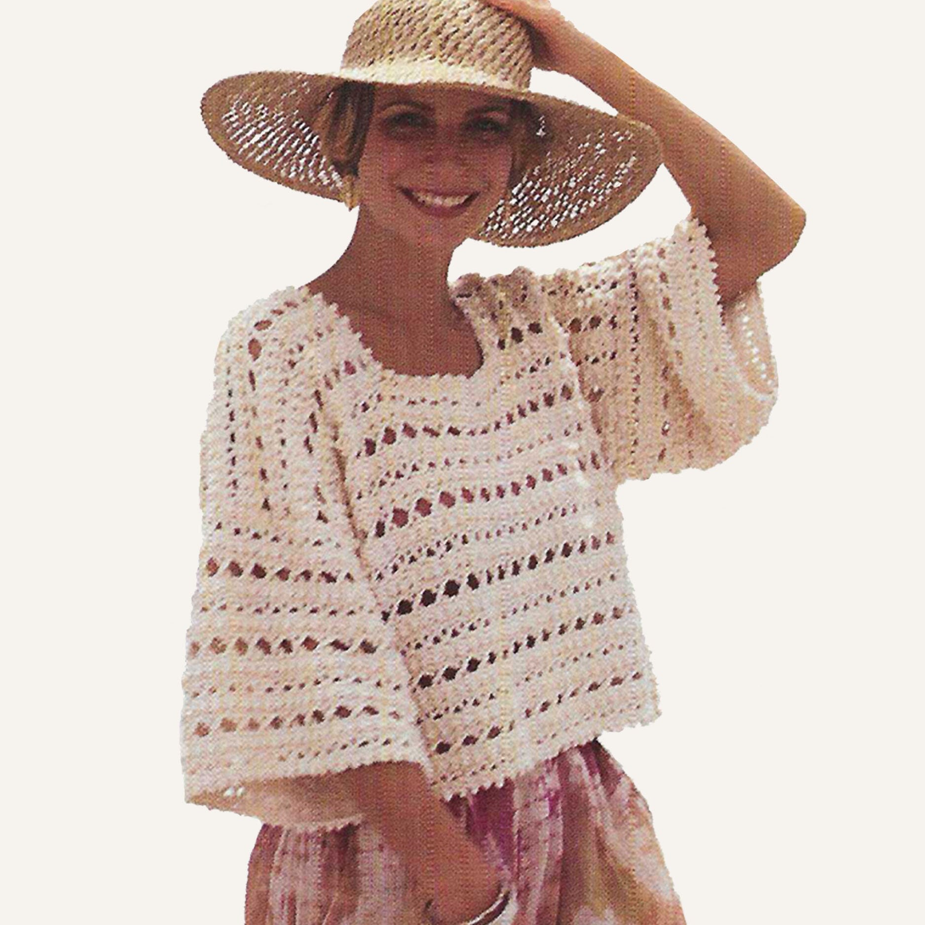 Lacy Crochet Pullover Vintage Pattern - Etsy