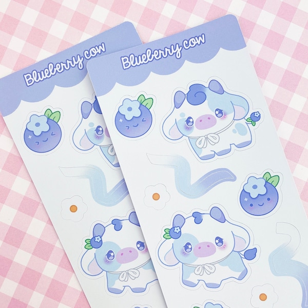 Kawaii Blueberry Cow - Etsy
