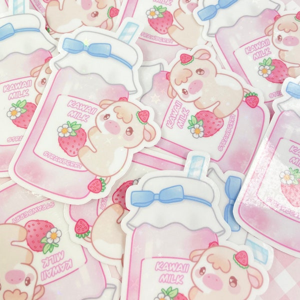 Strawberry Milk Sticker - Etsy