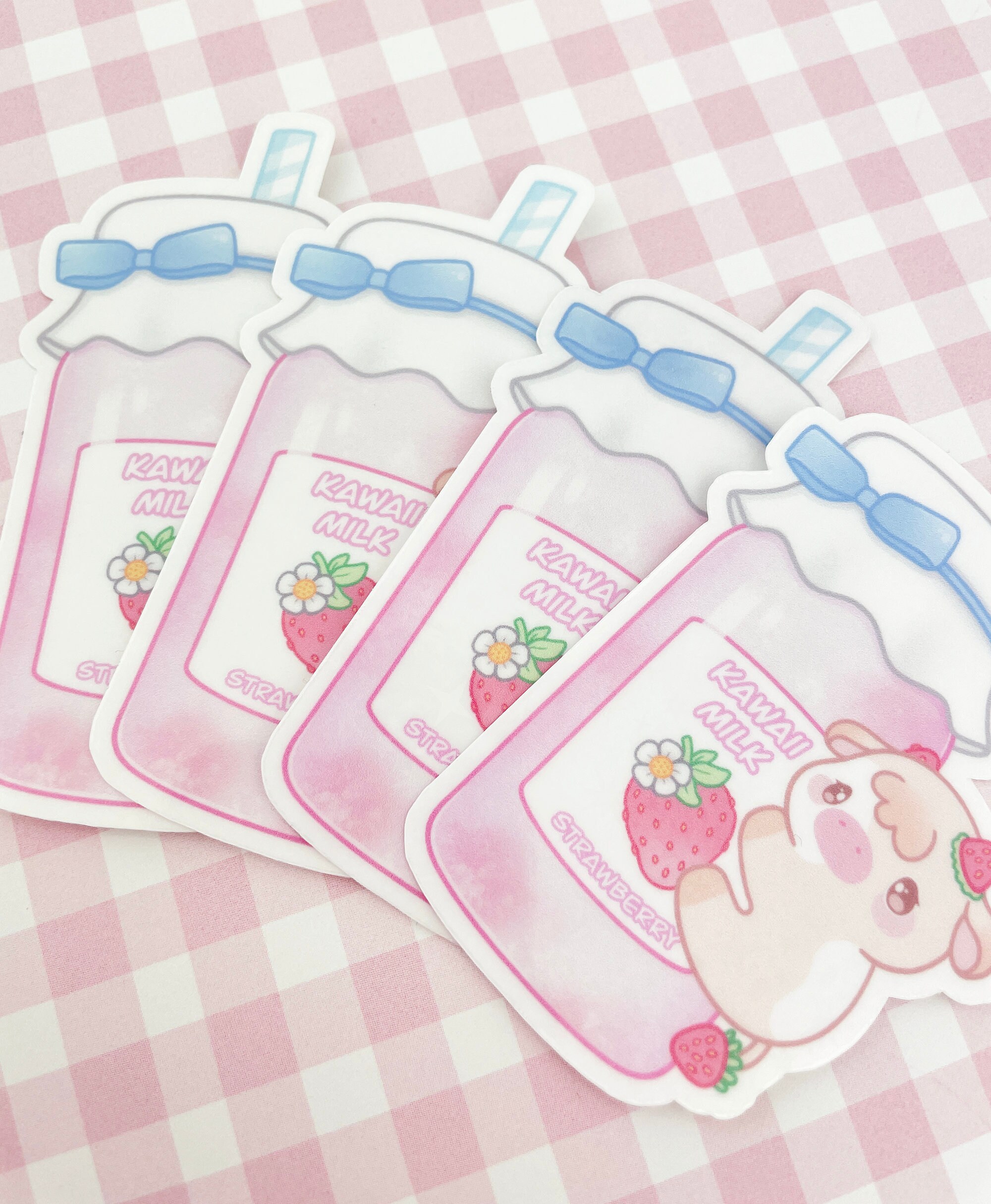 Cow Milk Holographic Vinyl Sticker Kawaii Cow Sticker | Etsy