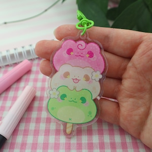 Frog Dango Keychain ~ Cute Frog Keyring ~ Glitter Acrylic Keychain - Etsy