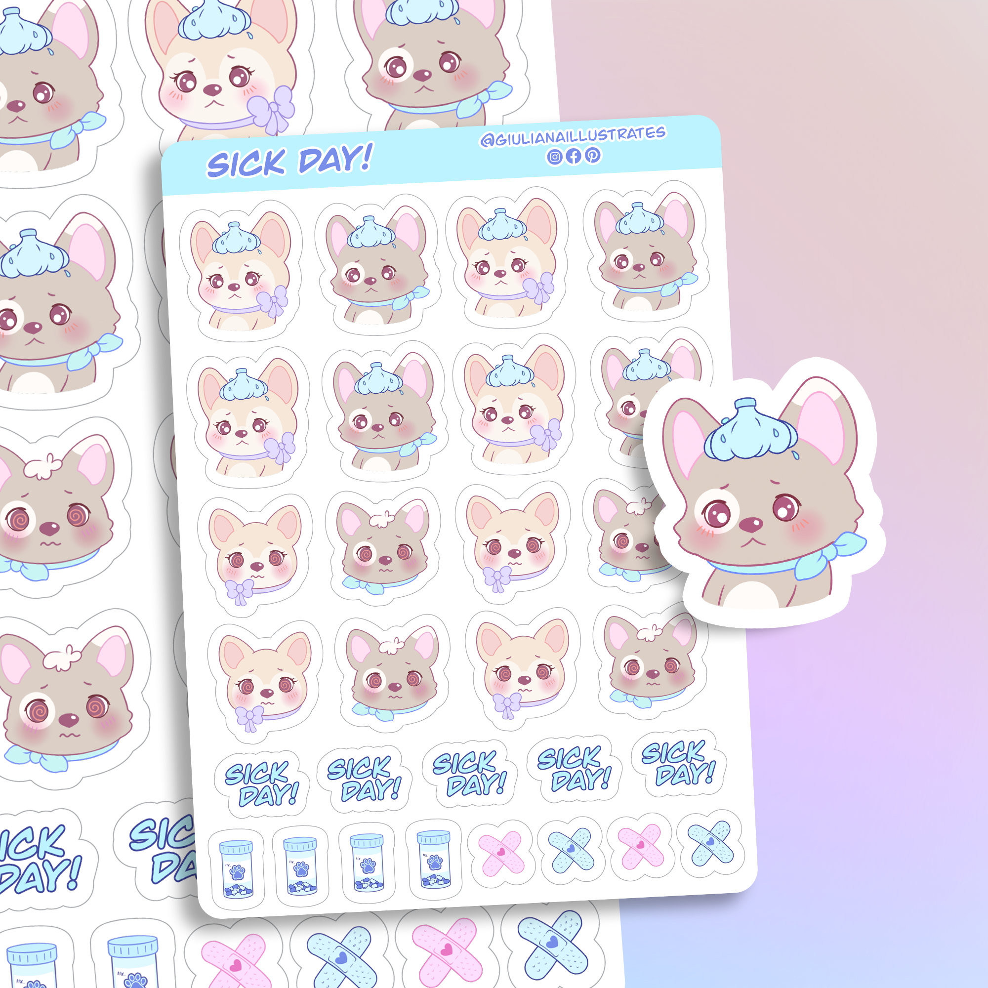 Sick Day Planner Sticker Sheet Sick Day Stickers Doctor - Etsy UK