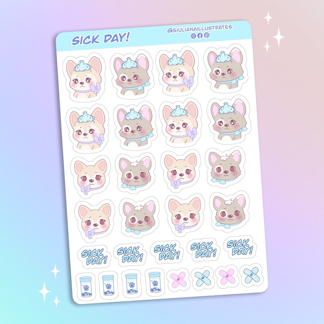 Sick Day Planner Sticker Sheet Sick Day Stickers Doctor Stickers Day ...