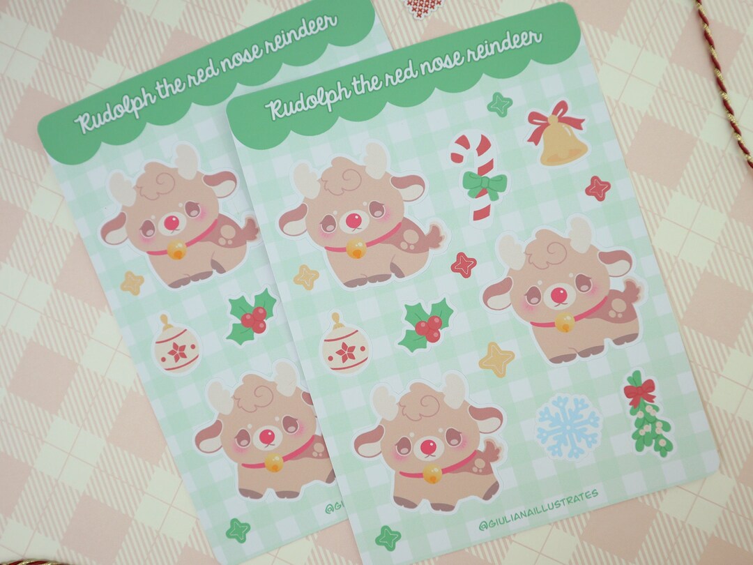 Rudolph the Reindeer Sticker Sheet ~ Christmas Planner Stickers ...