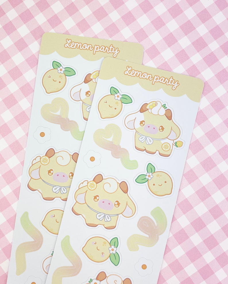 Lemon Cow Sticker Sheet Fruit Cows Stickers Kawaii Planner - Etsy