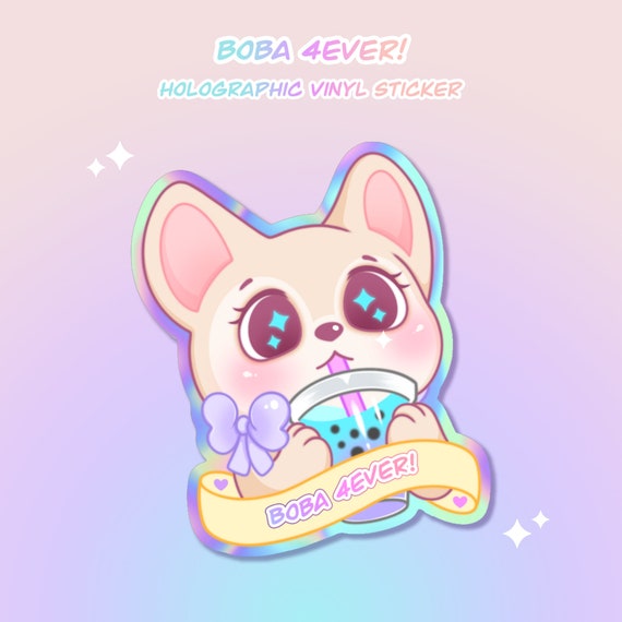 Boba 4ever Holographic Decal Sticker Bubble Tea Sticker - Etsy