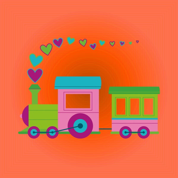 Pink Train - Etsy