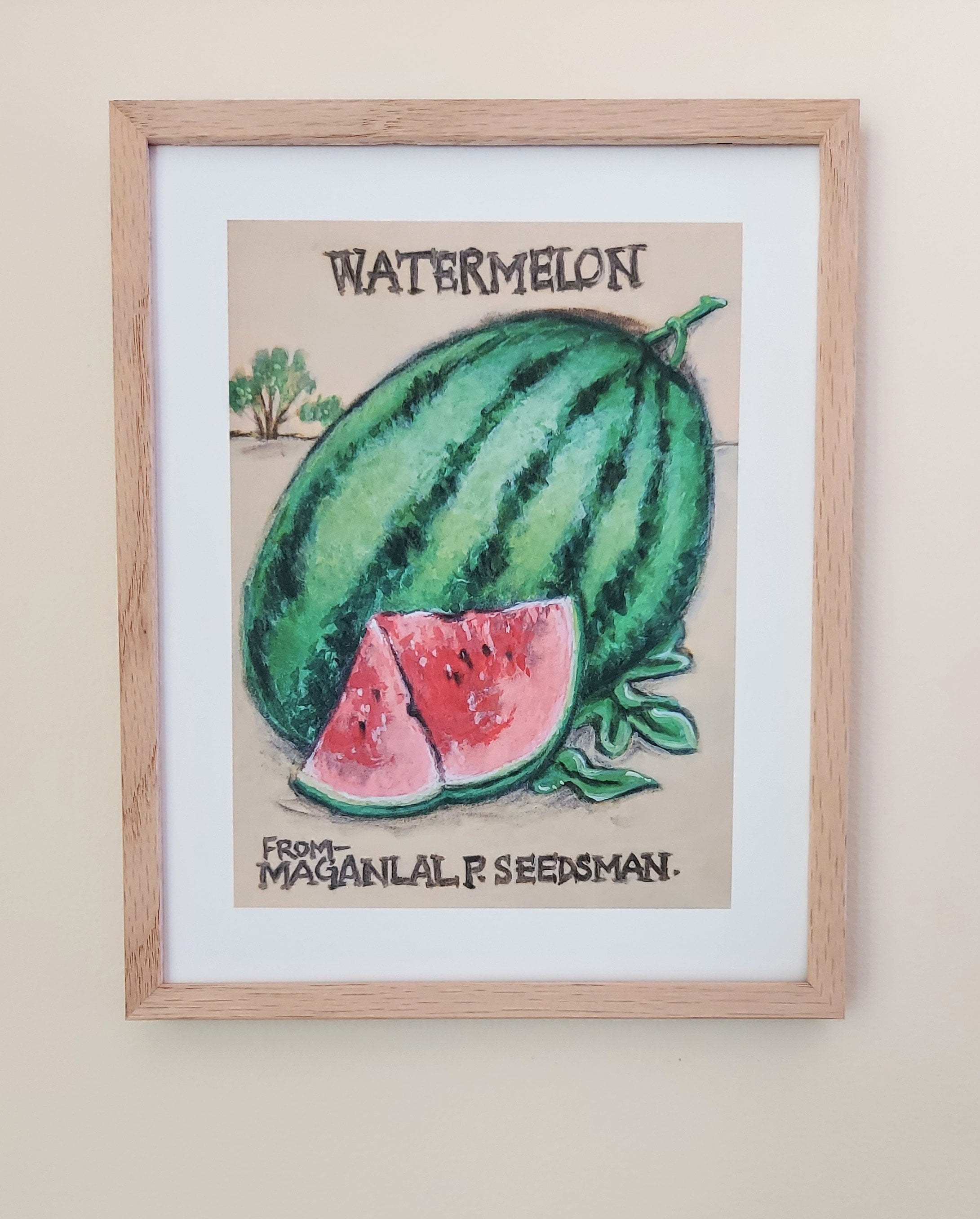 Print of My Original Watermelon Acrylic Painting - Etsy