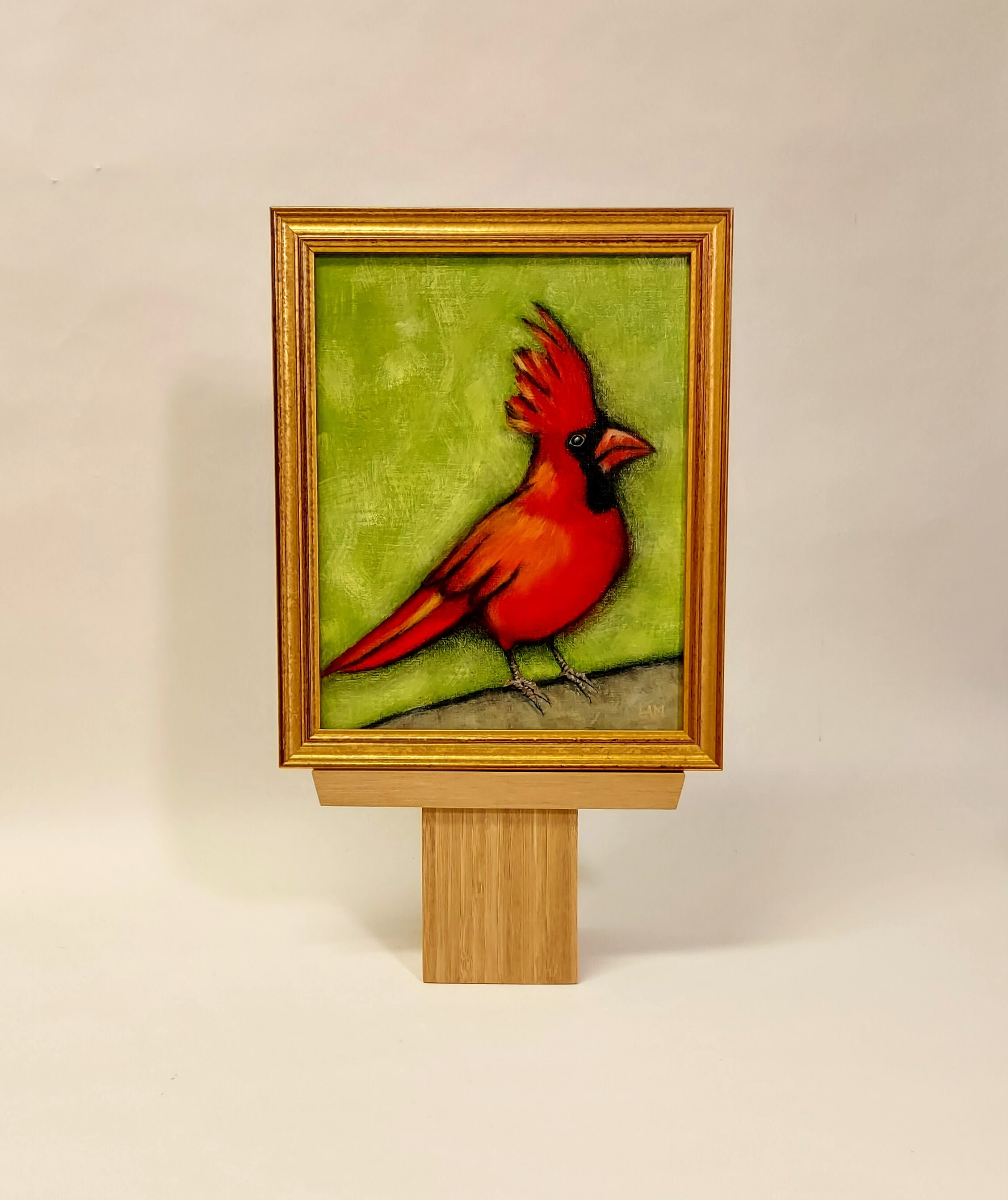 Cardinal Painting Original Acrylic Red Cardinal Canvas | Etsy