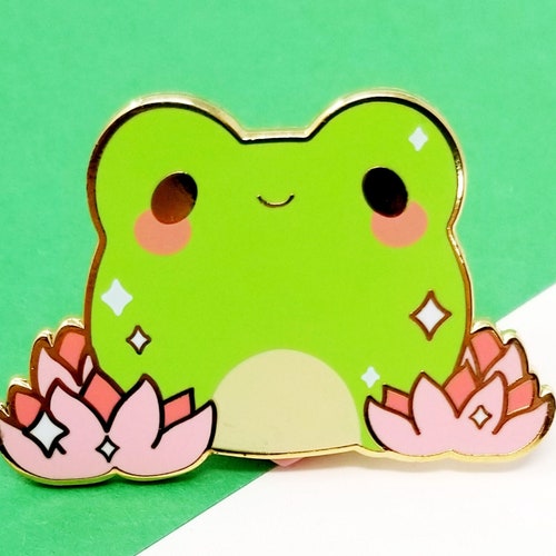 Japanese Enamel Pin Cute Green Frog Pin Aesthetic Kawaii - Etsy