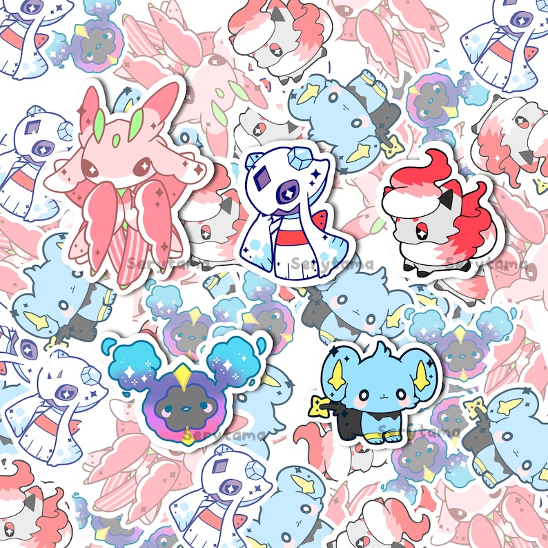 Kawaii Pokemon Stickers 2 - Hisuin Zorua, Shinx, Lumantis, Cosmog, Frosslass Die Cut Stickers - Etsy