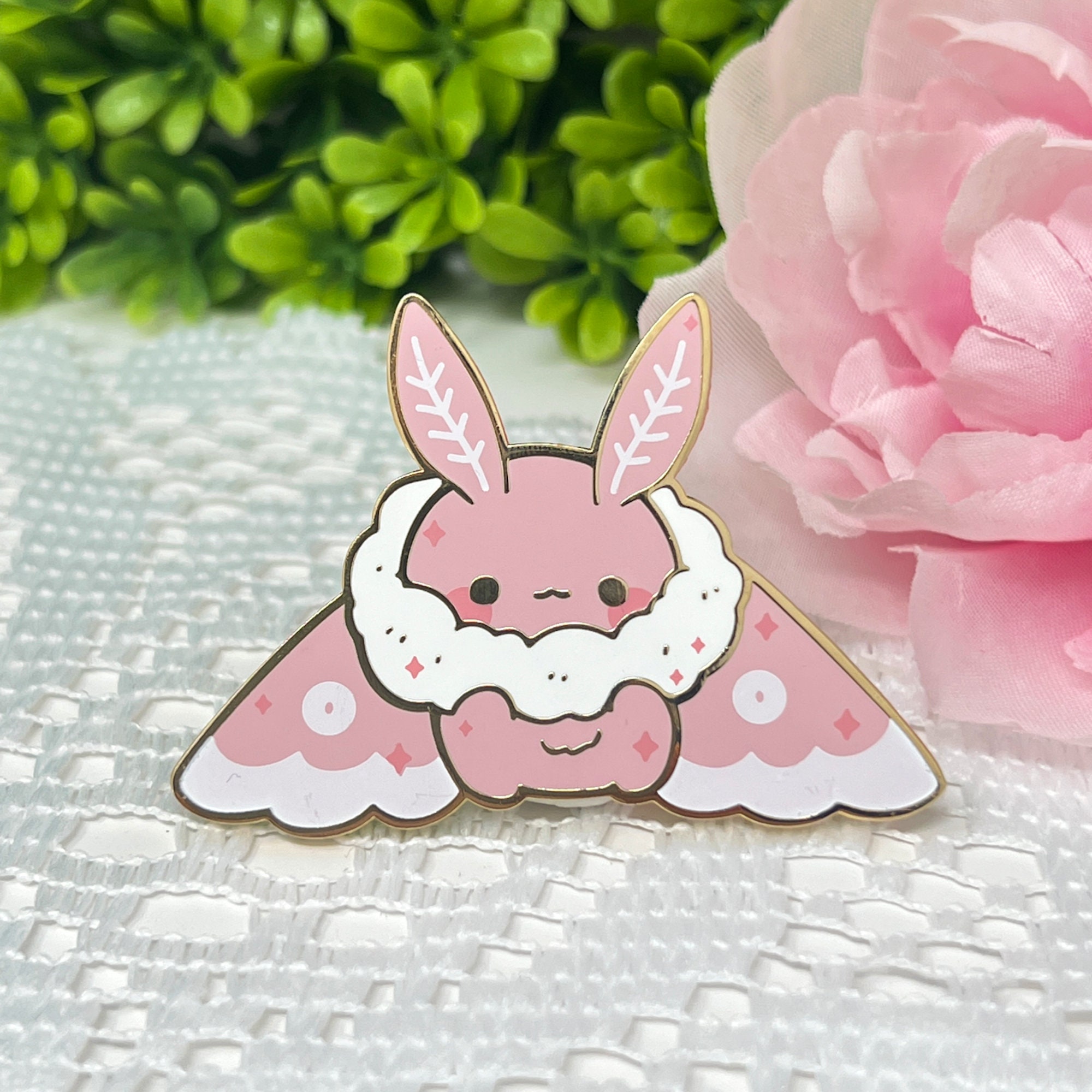 Black and Pink Cryptid Mothman Mythical Creature Enamel Pin - Etsy