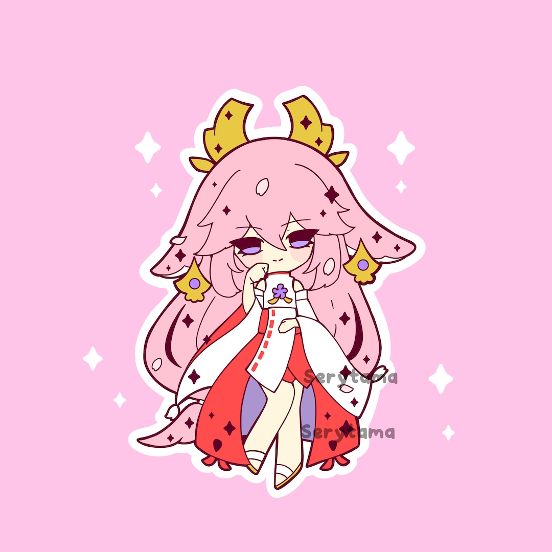 Genshin Impact Yae Miko Die Cut Sticker - Etsy