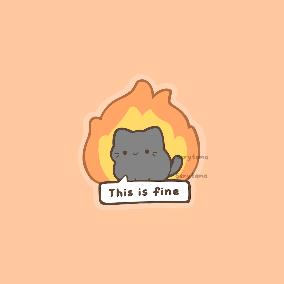 This is Fine Meme Cat Die Cut Sticker please Read Listing - Etsy