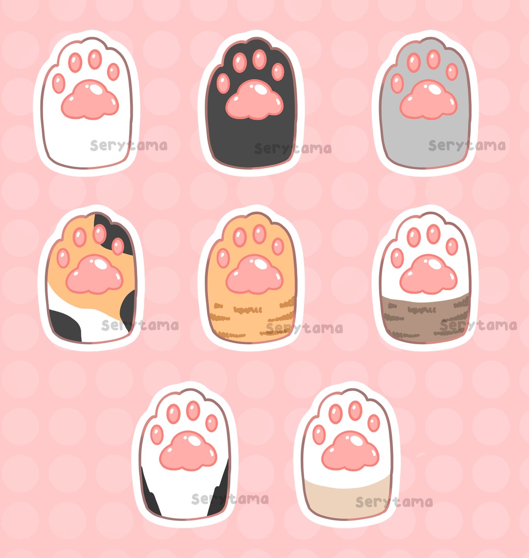Cute and Kawaii Cat Paw Die Cut Stickers! (*please Read the Description ...