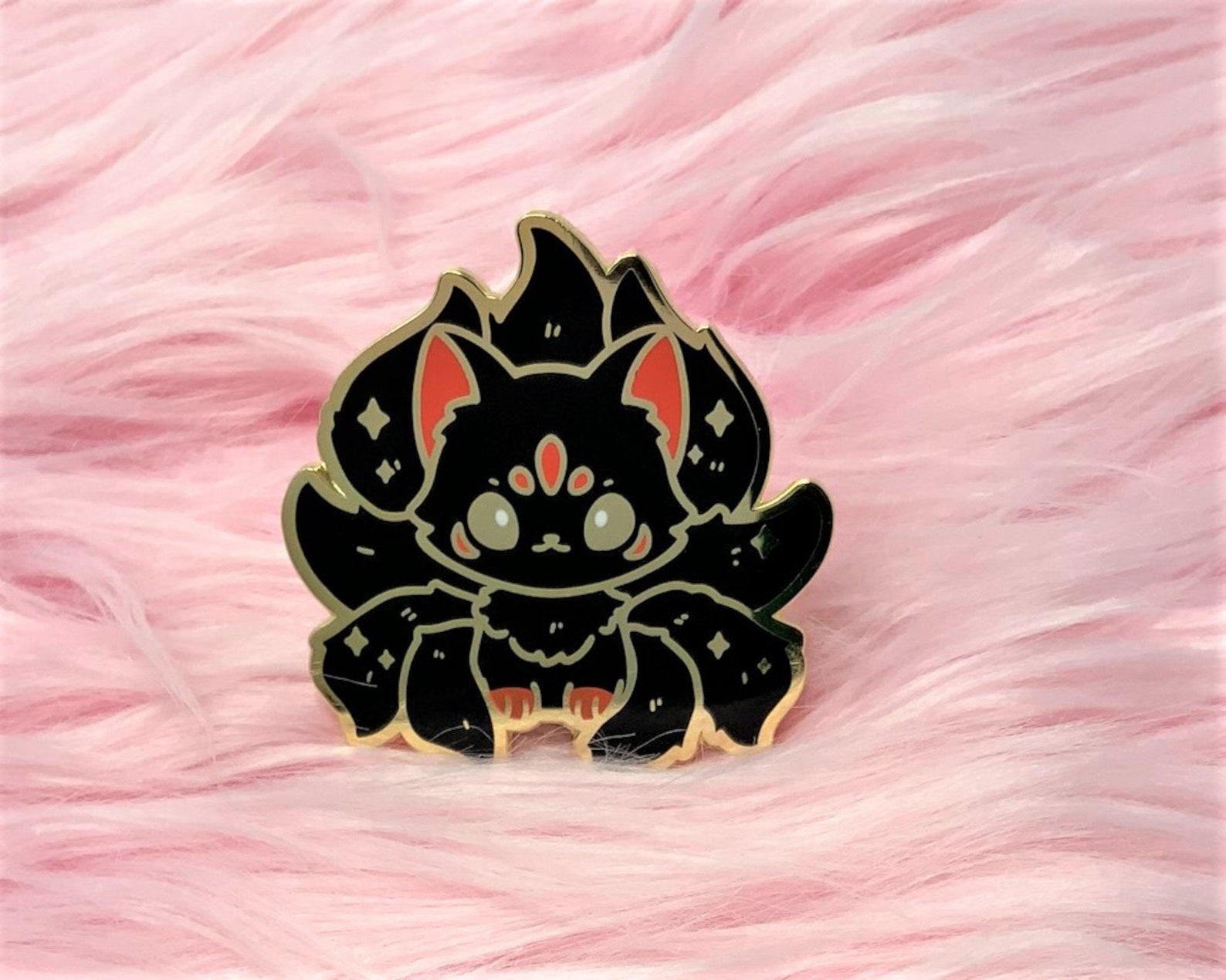 Mythical Cryptid Creature Kitsune Hard Enamel Pin - Etsy