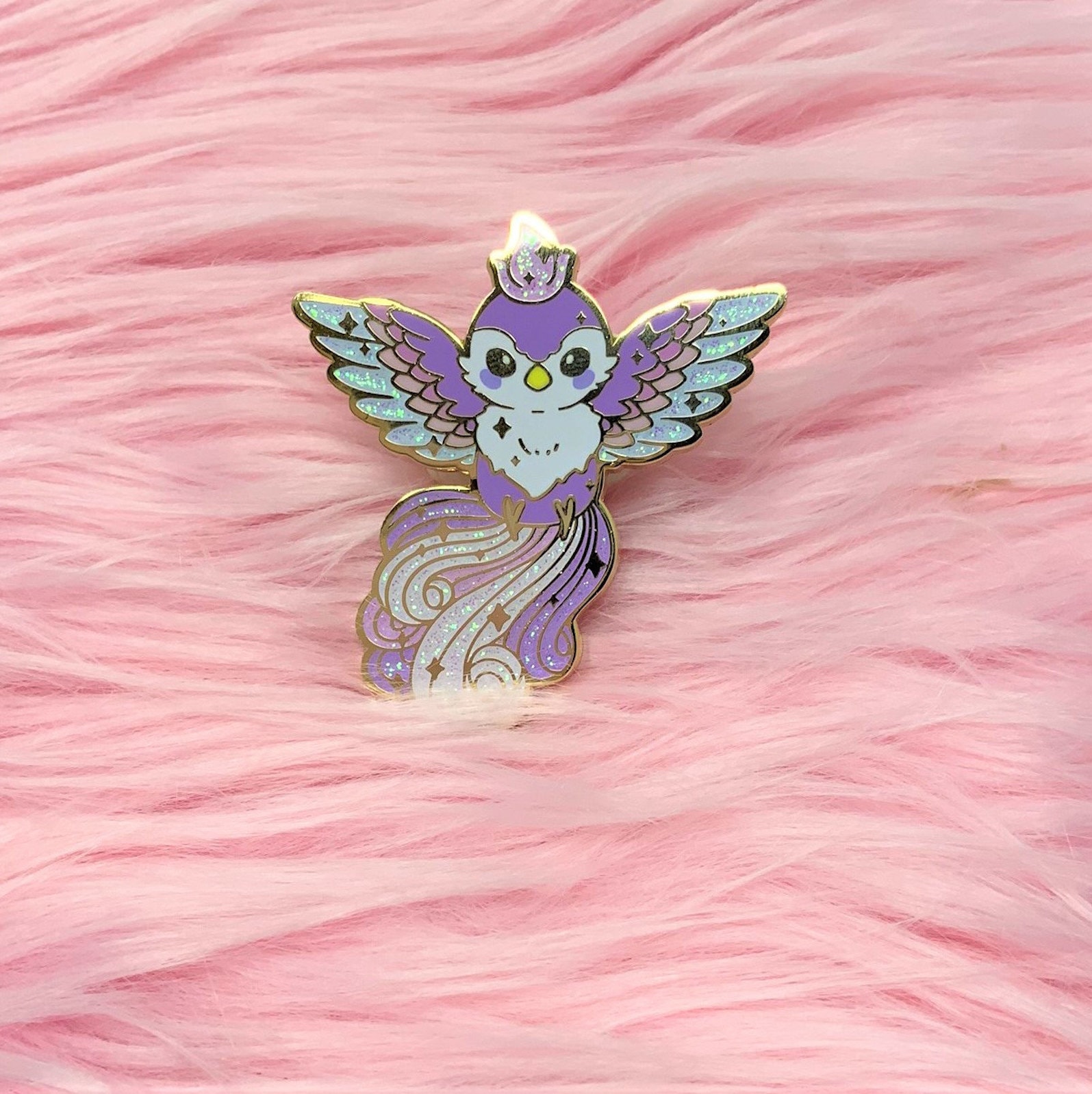 Cute Mythical Cryptid Creature Phoenix Hard Enamel Pin Purple - Etsy