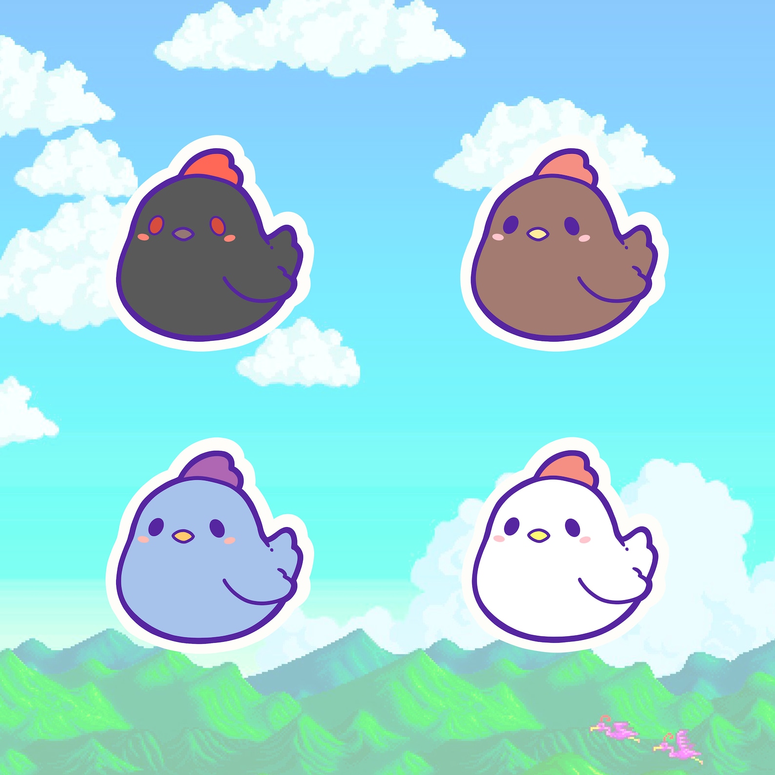 Stardew Valley Chickens Die Cut Stickers Pack! - Etsy