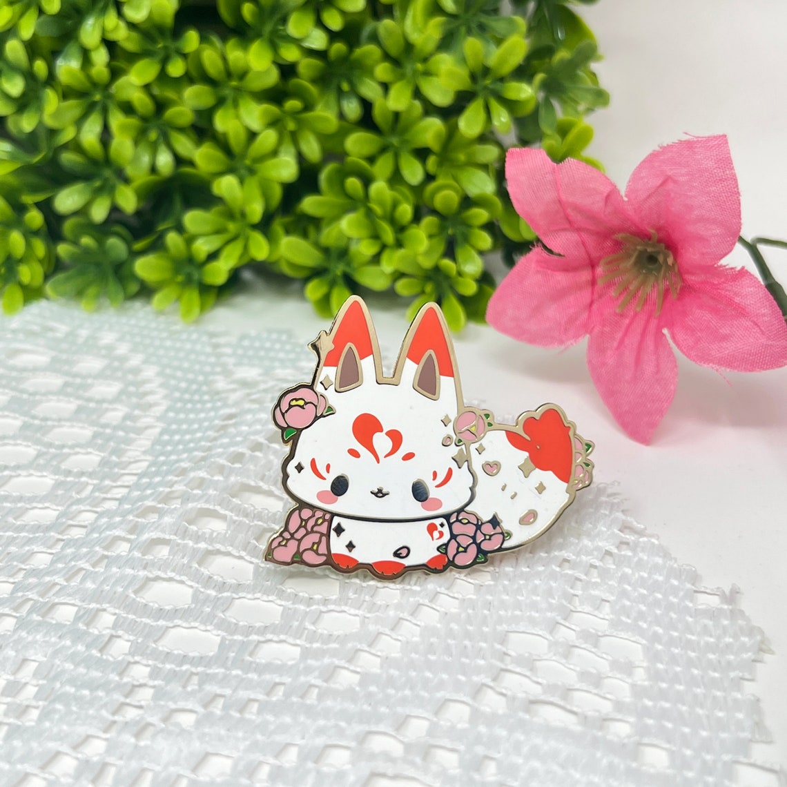 Suki the Kitsune Kawaii and Cute Enamel Pin - Etsy