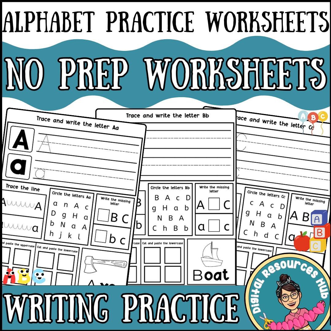 Alphabet Worksheet Packet - Letters A to Z, Kindergarten Alphabet ...