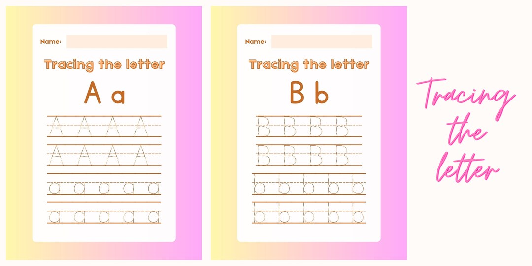 Alphabet Tracing Worksheets Worksheet About School - Etsy