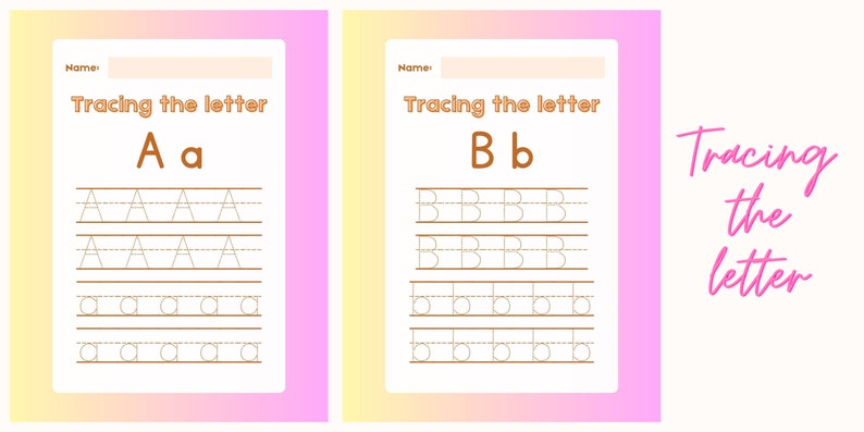Alphabet Tracing Worksheets Worksheet About School - Etsy