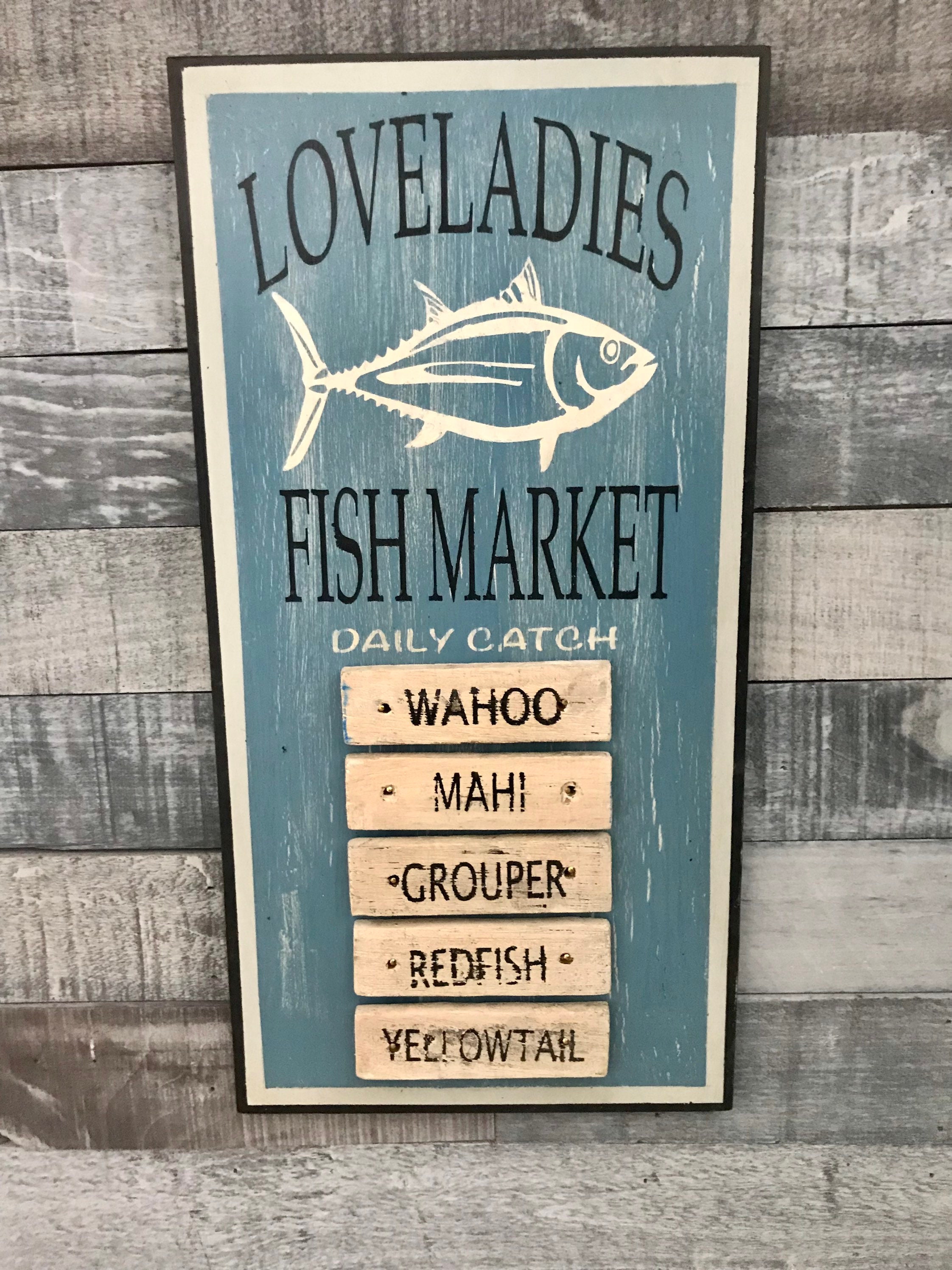 Personalized Old Fashioned Fish Market Sign Nautical Rustic - Etsy