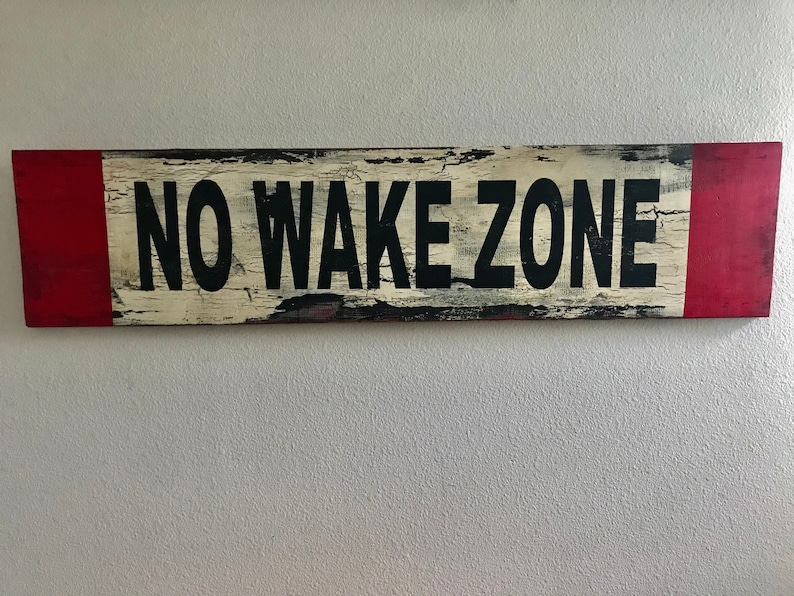 No Wake Zone Sign, Nautica Decorl, Vintage Rustic Style, Reclaimed Wood ...