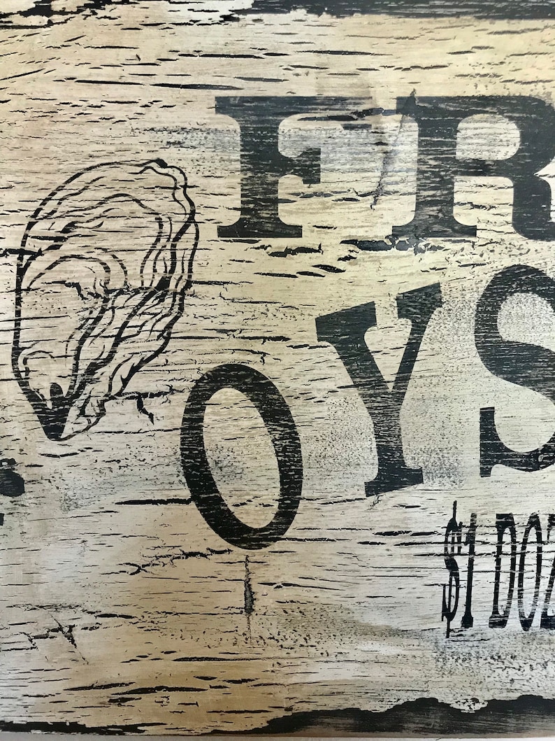 Fresh Oysters Sign,oysters Sign,rustic Oysters Sign, Oyster Bar Sign ...