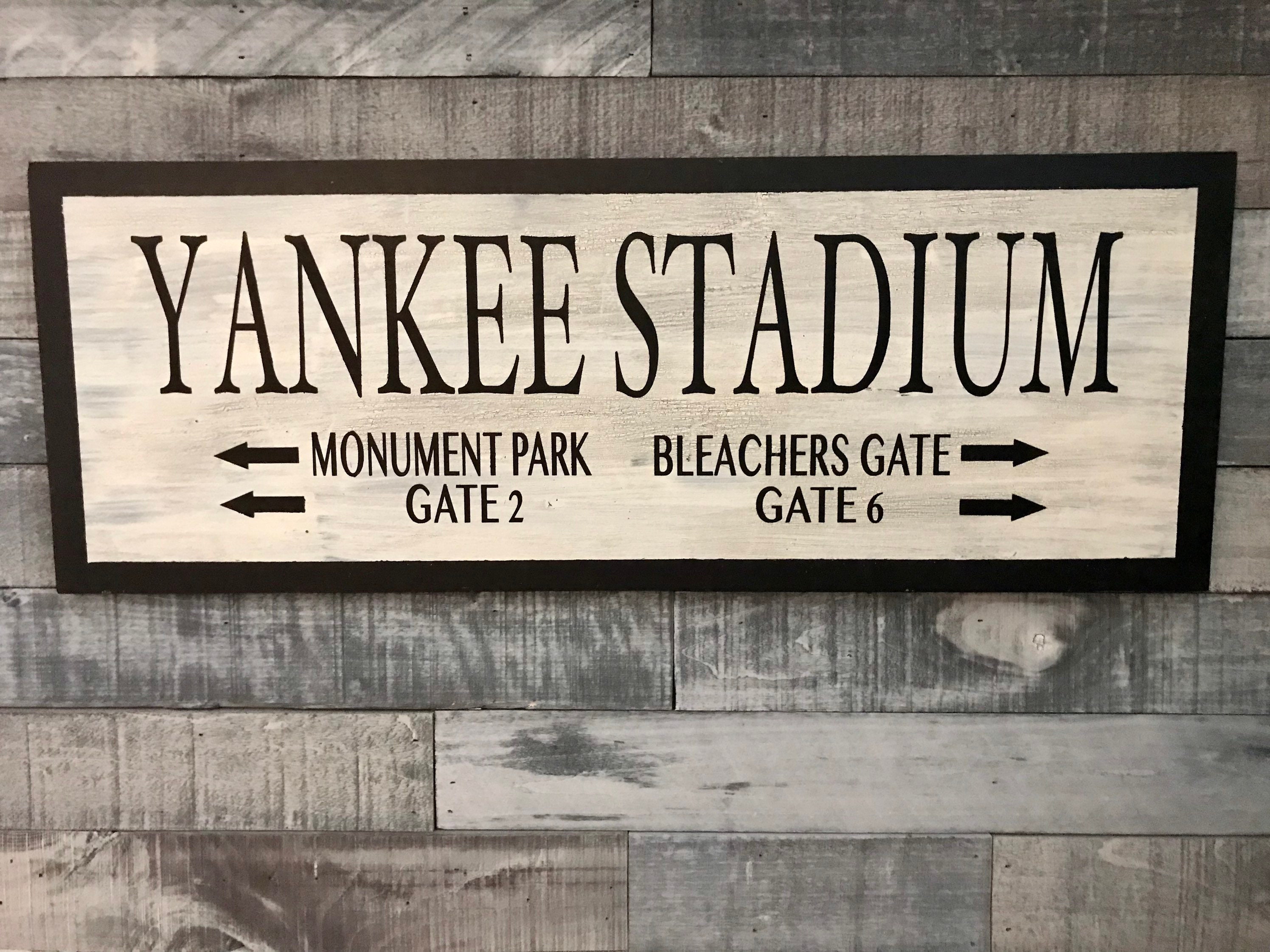 Yankee Stadium Sign, Yankee Stadium Sign-rustic Hand Made Vintage ...
