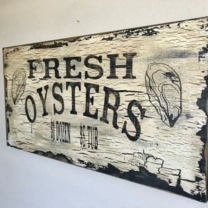 Fresh Oysters Sign,oysters Sign,rustic Oysters Sign, Oyster Bar Sign ...