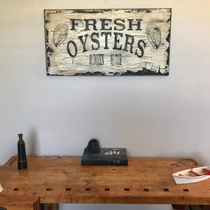 Fresh Oysters Sign,oysters Sign,rustic Oysters Sign, Oyster Bar Sign ...