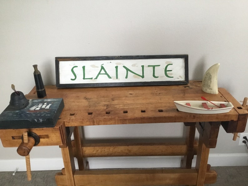 Vintage Looking SLAINTE Wooden Sign, Irish Greeting, Rustic Antiqued ...