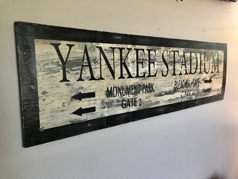 Yankee Stadium Sign, Yankee Stadium Sign-rustic Hand Made Vintage ...