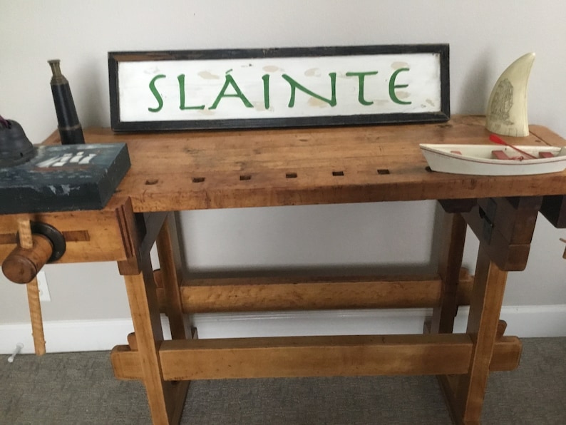 Vintage Looking SLAINTE Wooden Sign, Irish Greeting, Rustic Antiqued ...