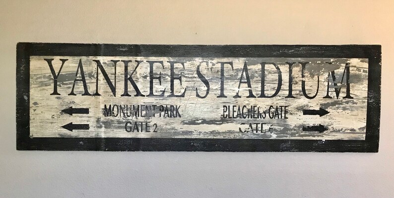 Yankee Stadium Sign, Yankee Stadium Sign-rustic Hand Made Vintage ...